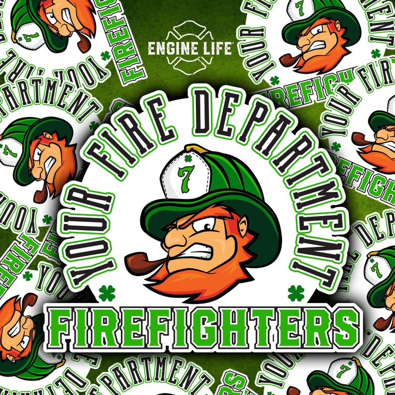 10 Custom St. Patricks Day Fire Department Sticker Fire Department ...