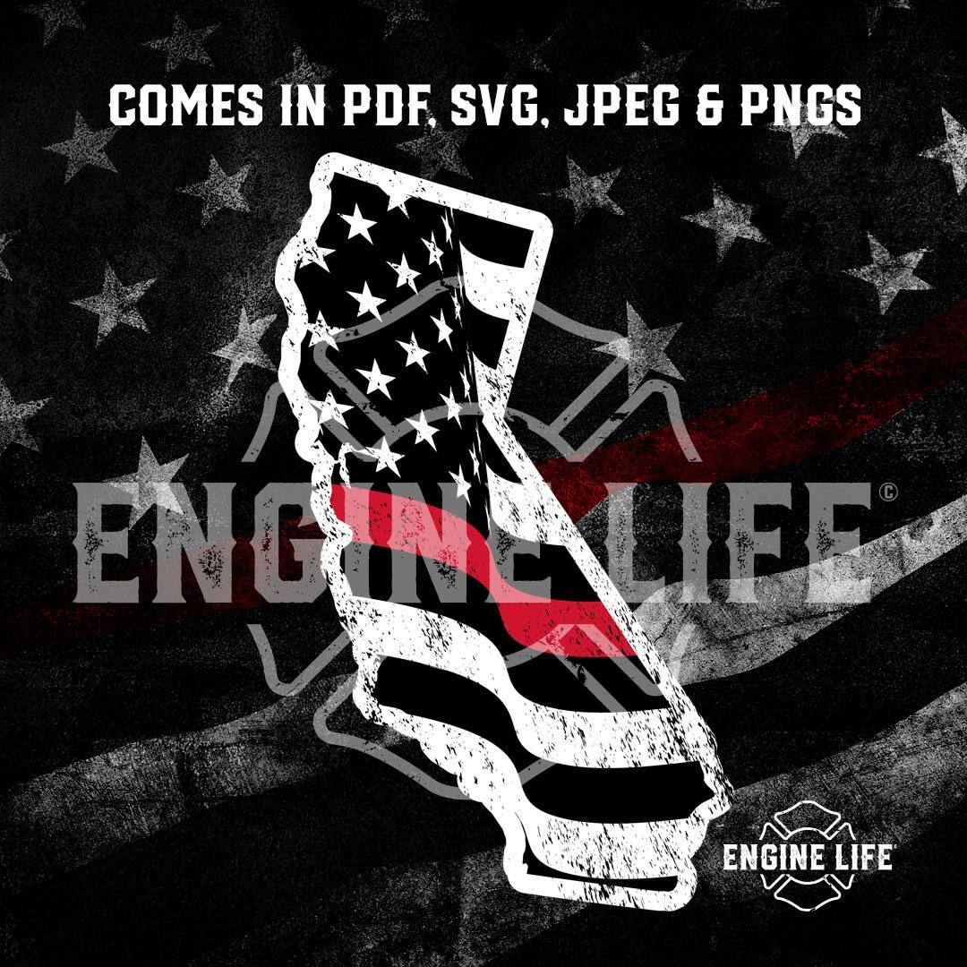 Thin Red Line US States Pacific | Digital Downloads | Firefighter ...