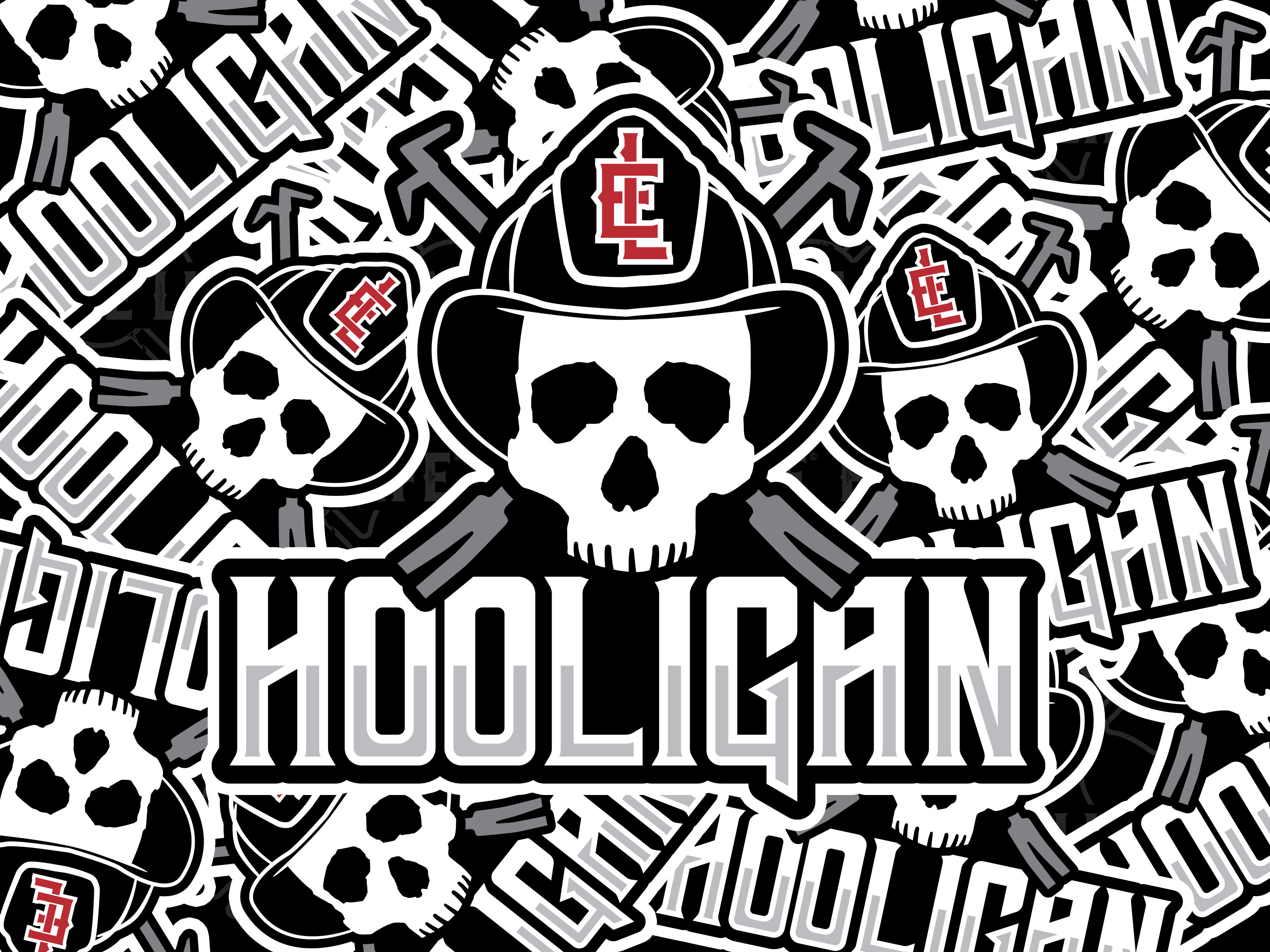 Hooligan Firefighter Sticker for Firefighters Slaps for Hooligans Skull ...