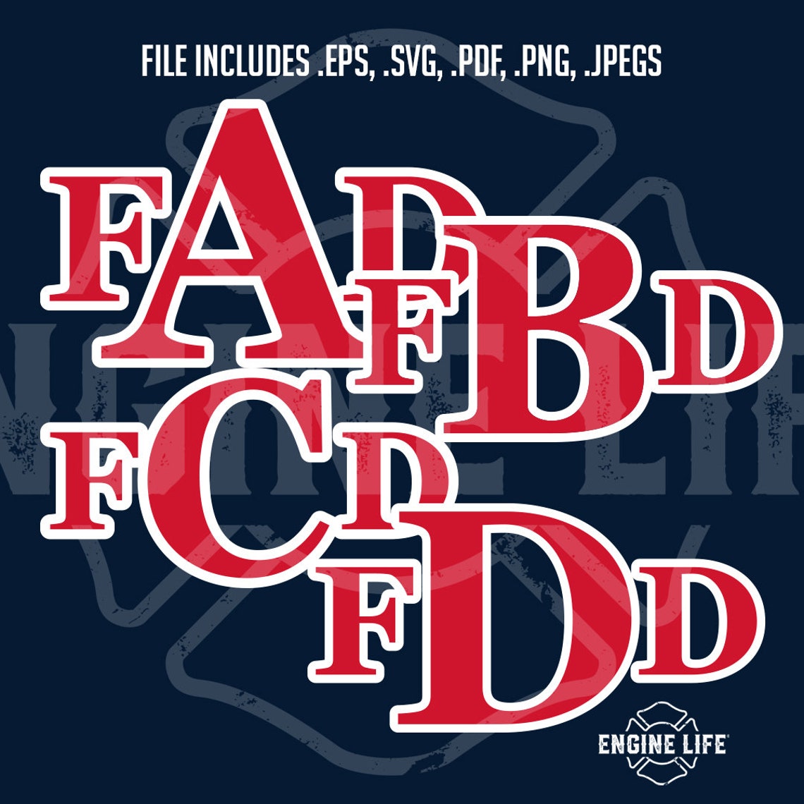 Firefighter Scramble Logos Alphabet, FD Monogram Designs (digital ...