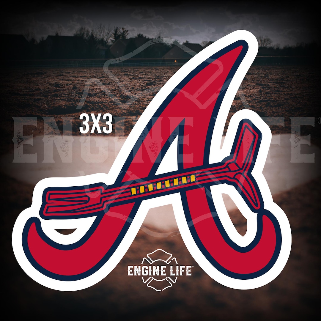 Braves Logo With Halligan Firefighter Sticker - Baseball Sticker ...