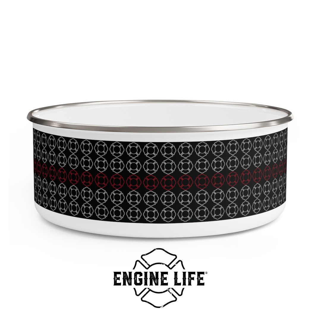 Firefighter Maltese Thin Red Line Steel Enamel Bowl - Etsy