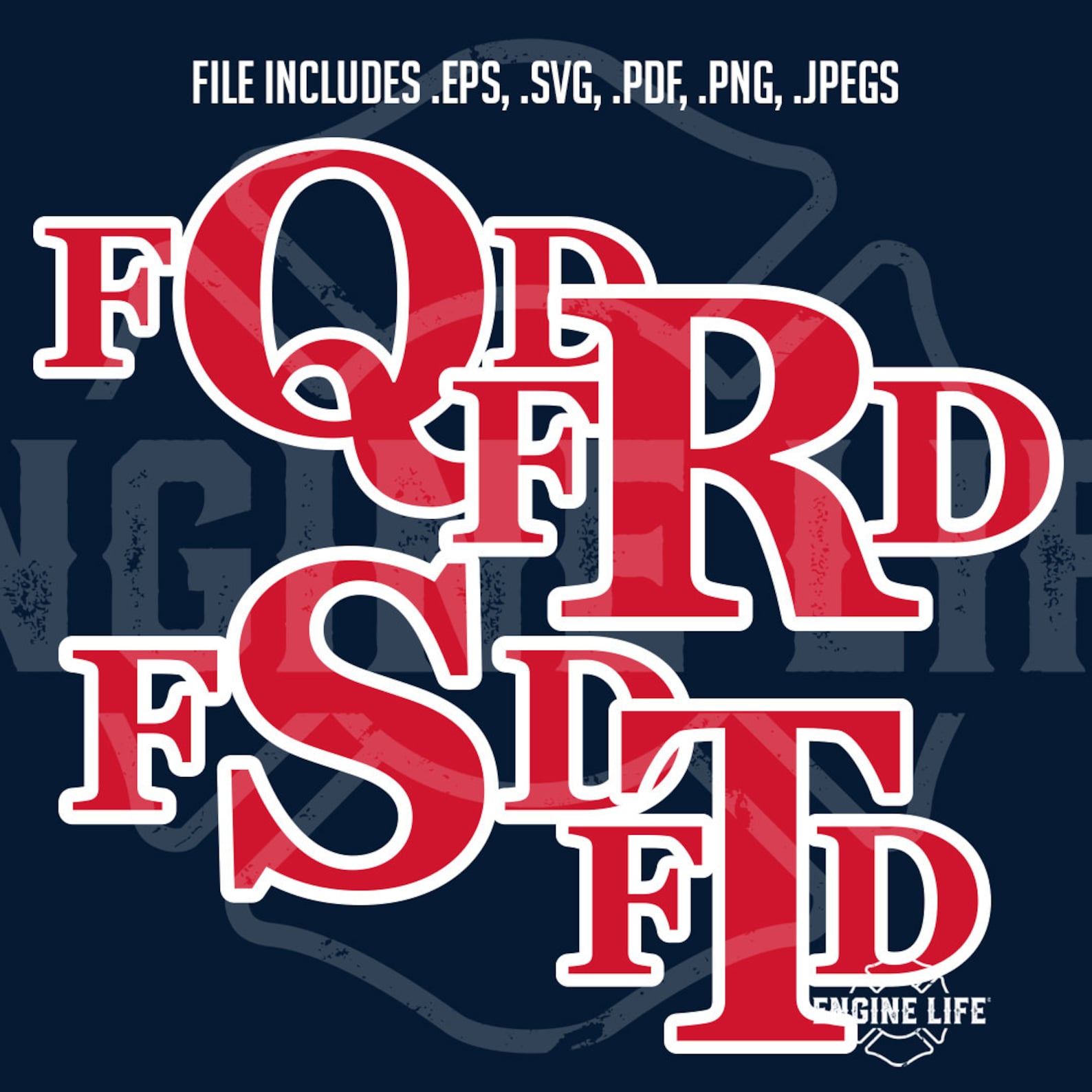 Firefighter Scramble Logos Alphabet, FD Monogram Designs (digital ...