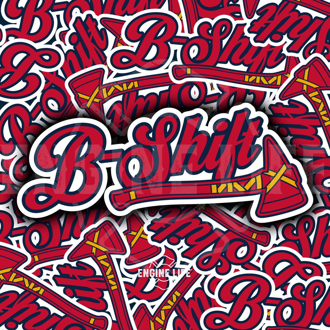 B-shift Braves Axe Sticker | Braves Sticker | Baseball Sticker | Fire ...