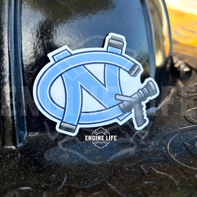 UNC Tarheel Sticker for Firefighters, Carolina Tarheel Firefighter ...