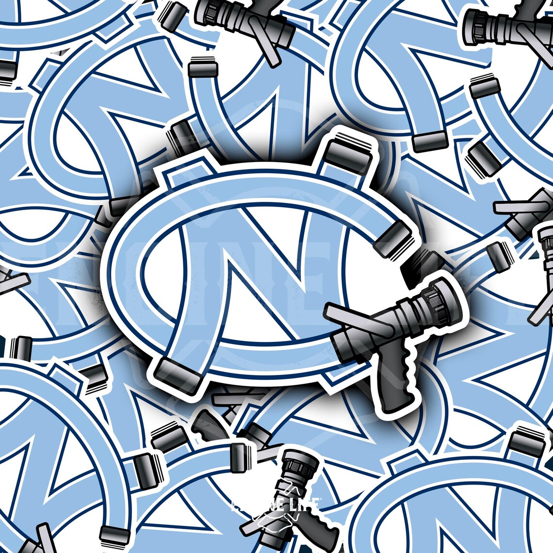 UNC Tarheel Sticker for Firefighters, Carolina Tarheel Firefighter ...