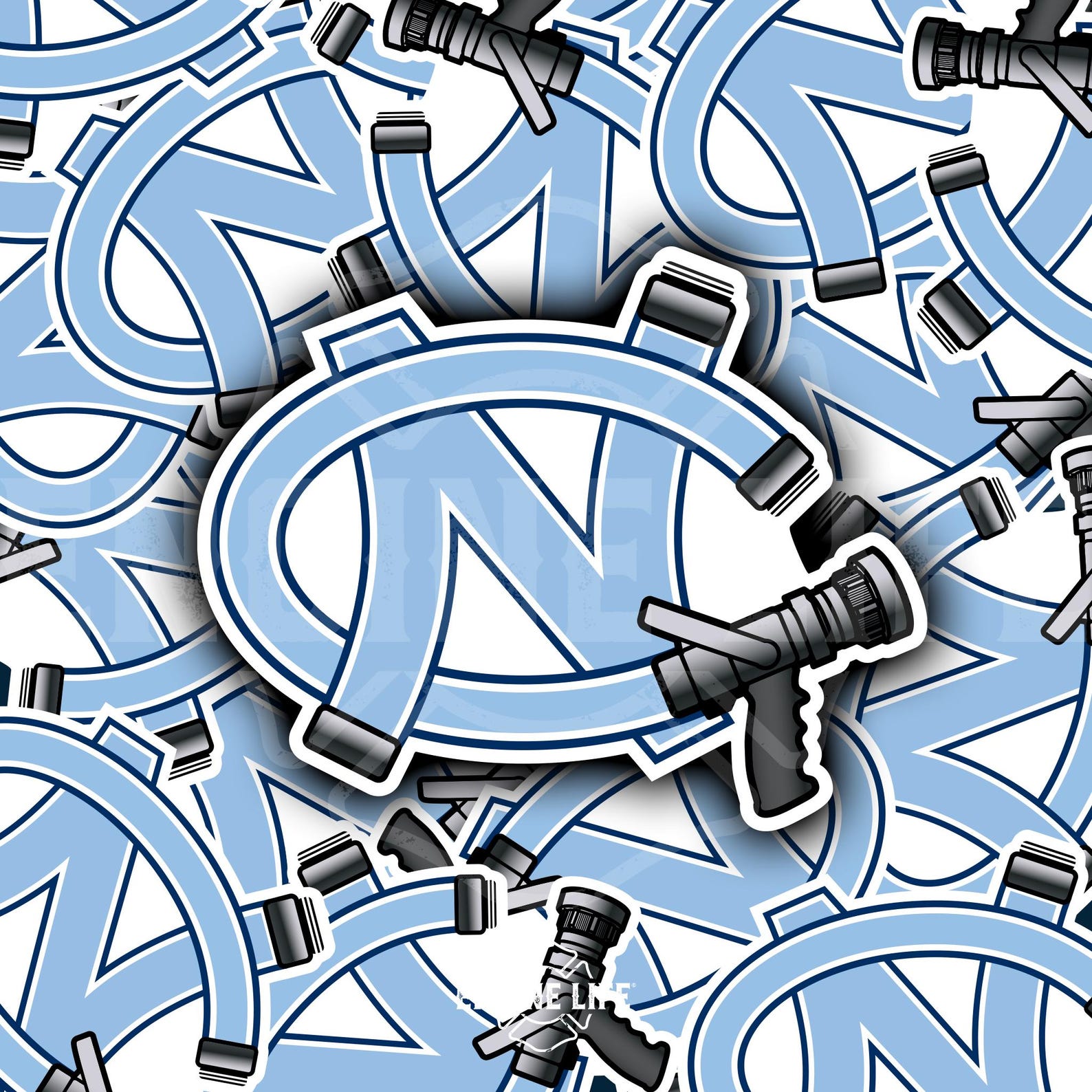 UNC Tarheel Sticker for Firefighters, Carolina Tarheel Firefighter Sticker, Vinyl Sticker UNC ...