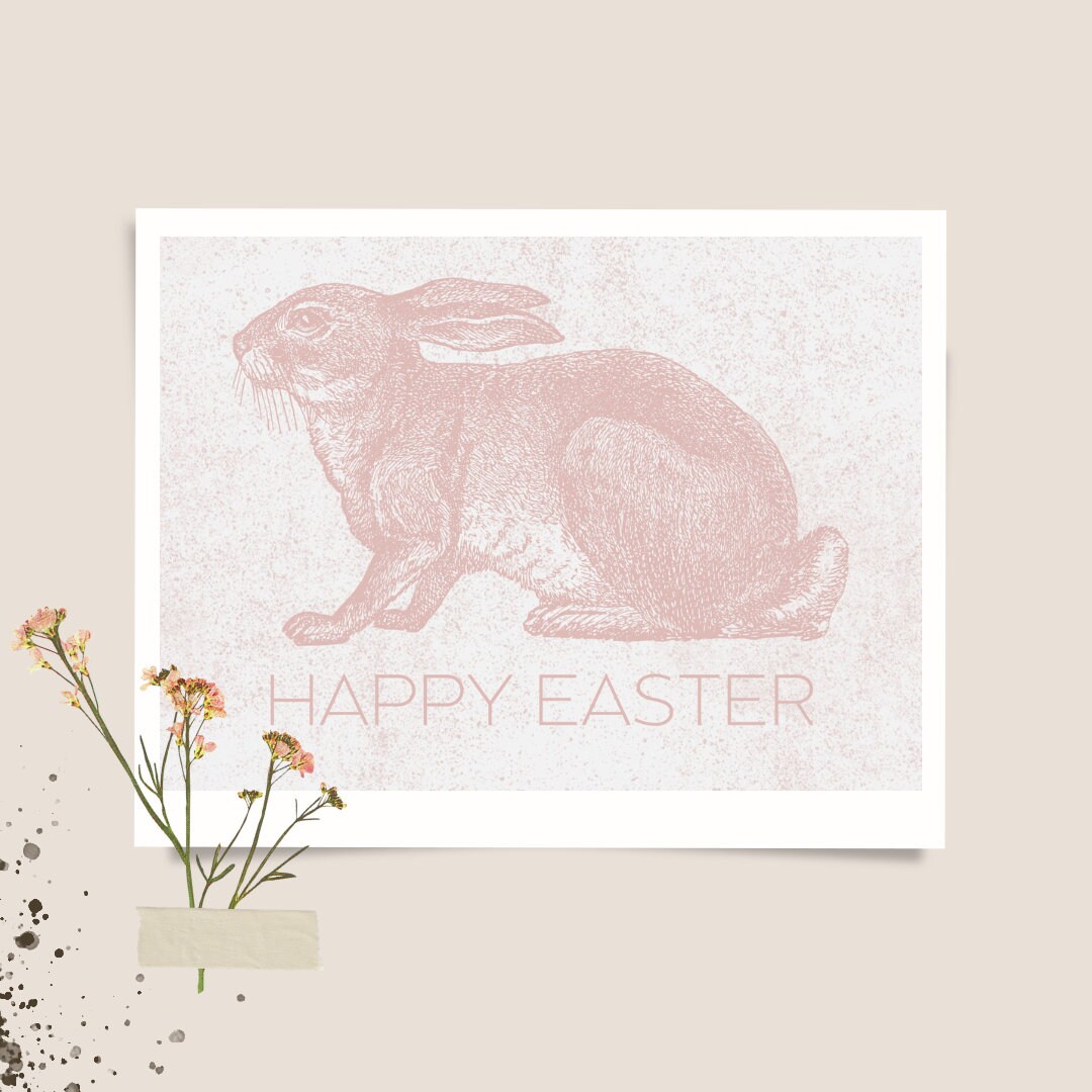 Pink Easter Rabbit Digital Download - Etsy