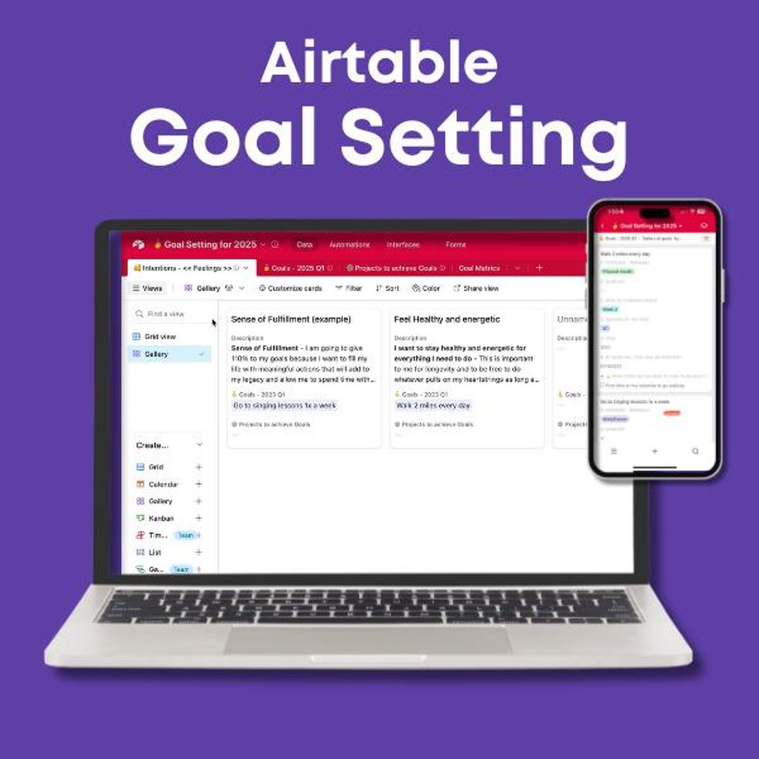Airtable | Goal-setting Template - Etsy