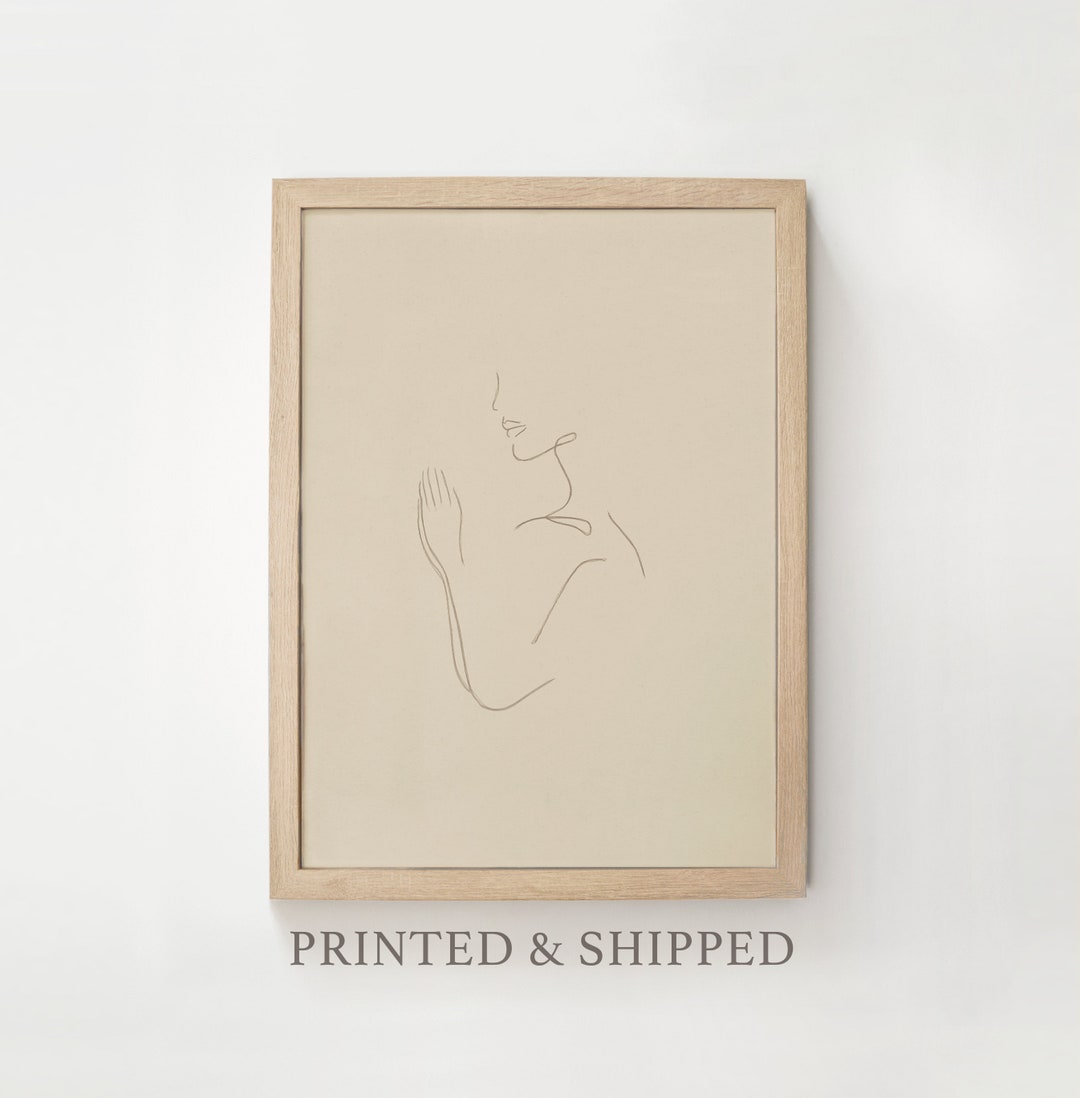 Praying Woman Framed Line Art | Ruth 1:16 Biblical Feminine Decor - Etsy