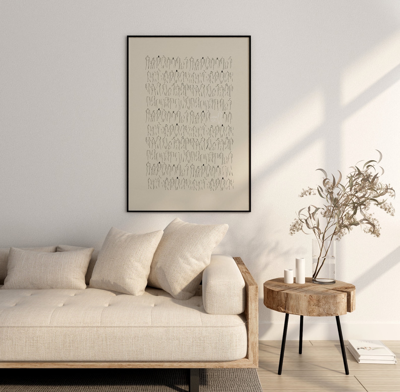 Jesus Feeds the 5000 Framed Art Print | Matthew 14:19 Biblical Beige ...