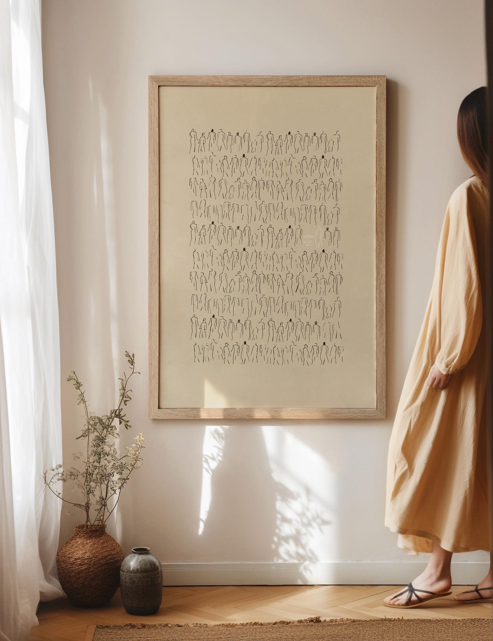 Jesus Feeds the 5000 Framed Art Print | Matthew 14:19 Biblical Beige ...