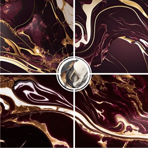 Burgundy Gold Marble Digital Paper - Printable Paper for DIY | Perfect ...