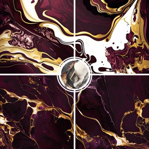 Burgundy Gold Marble Digital Paper - Printable Paper for DIY | Perfect ...