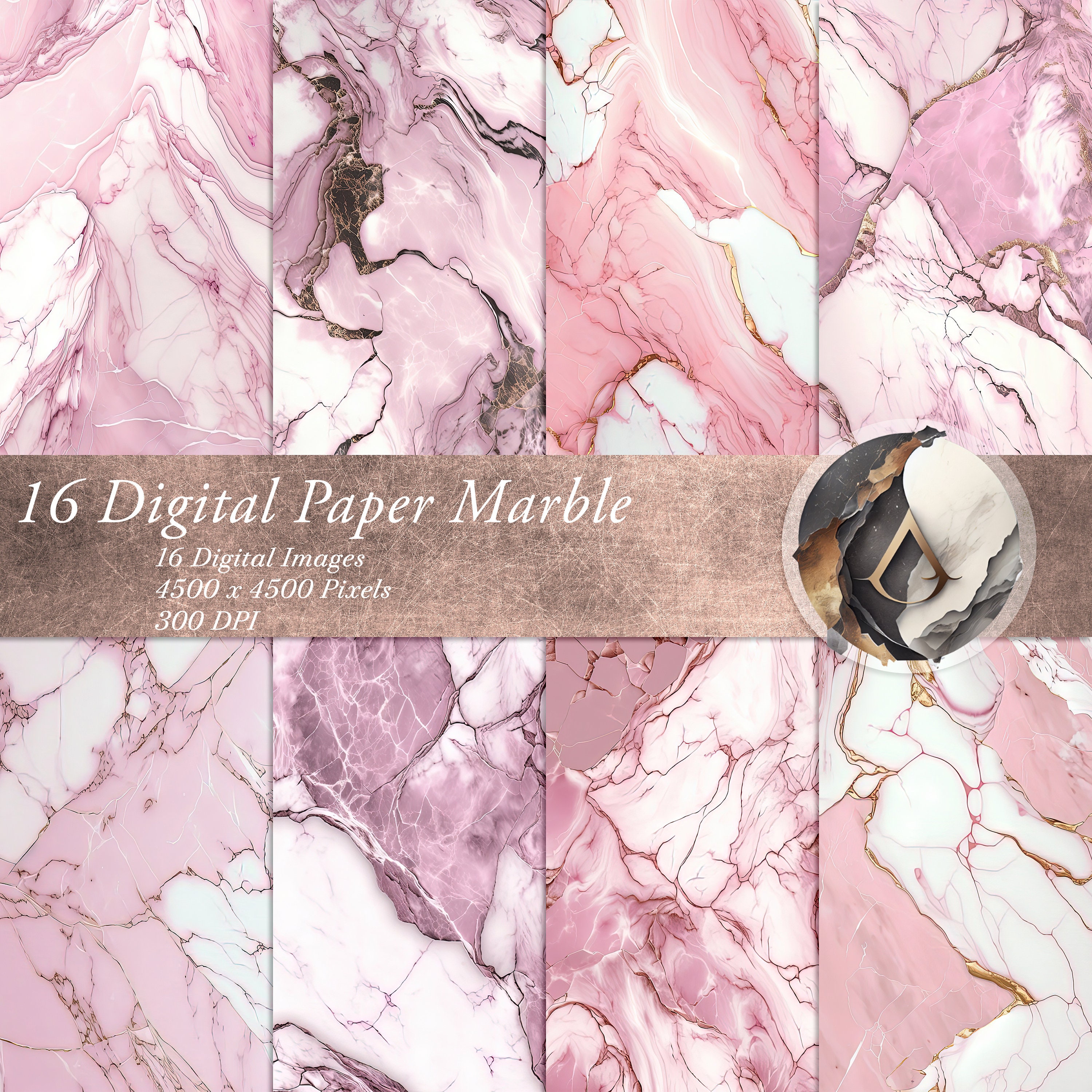 Pink Marble Digital Paper - Printable Paper for Wedding Invitations ...