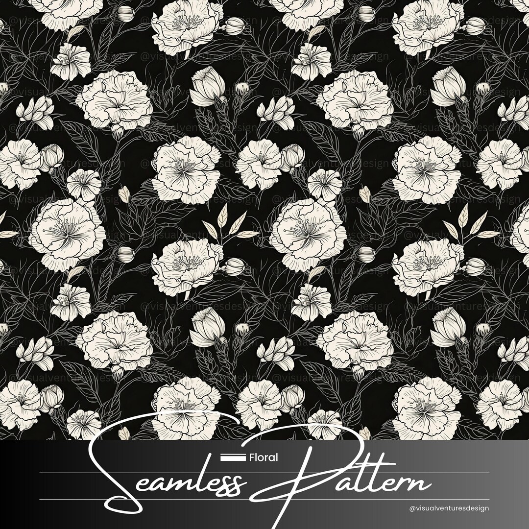 Vintage Floral Digital Paper Unique Flower Seamless Patterns Designs ...