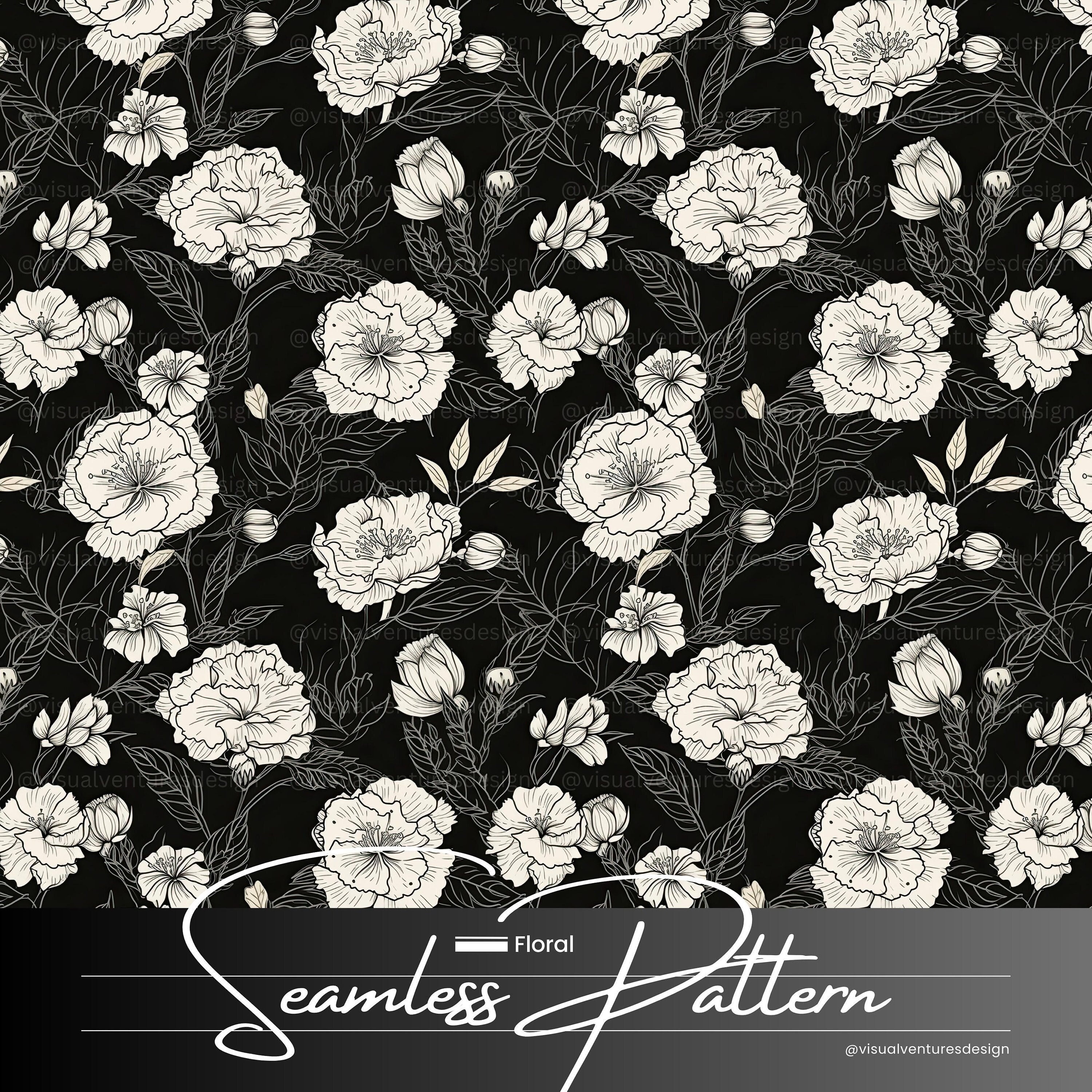 Vintage Floral Digital Paper Unique Flower Seamless Patterns Designs ...