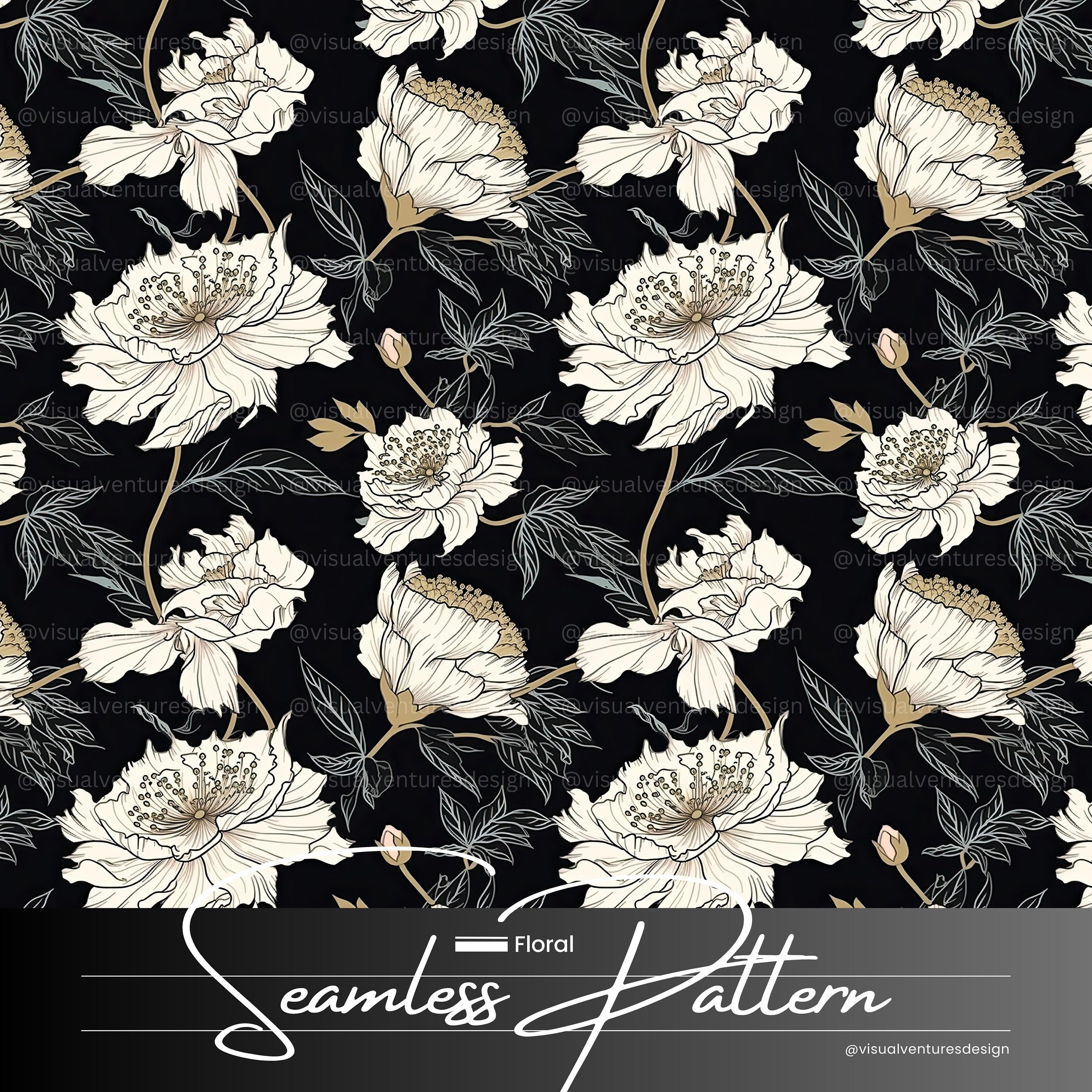 Vintage Floral Digital Paper Unique Flower Seamless Patterns Designs ...