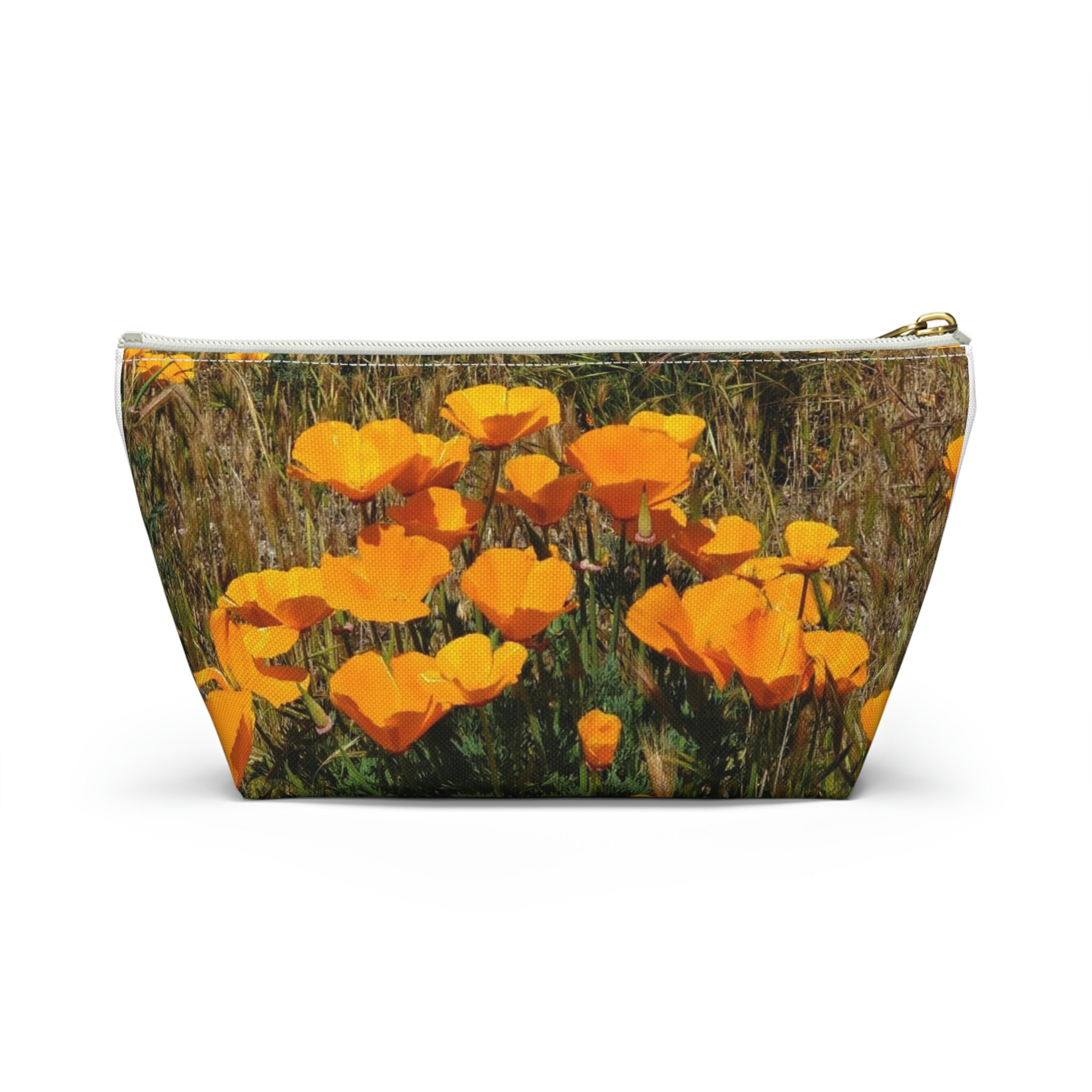 California Poppy Accessory Pouch W T-bottom - Etsy