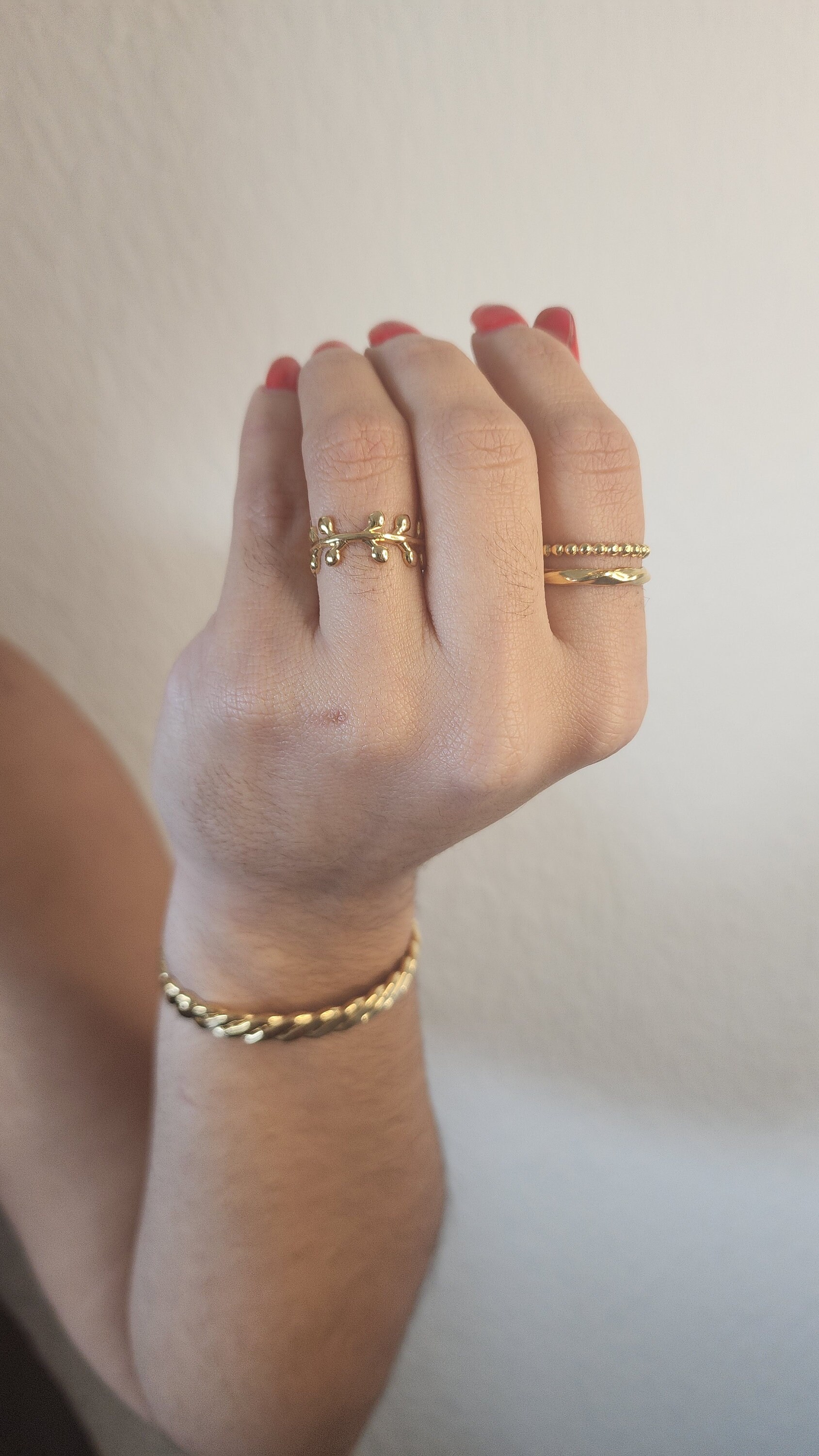 Dainty Ring - Tangled Ring - 18k Stainless Steel Ring - Adjustable Ring ...