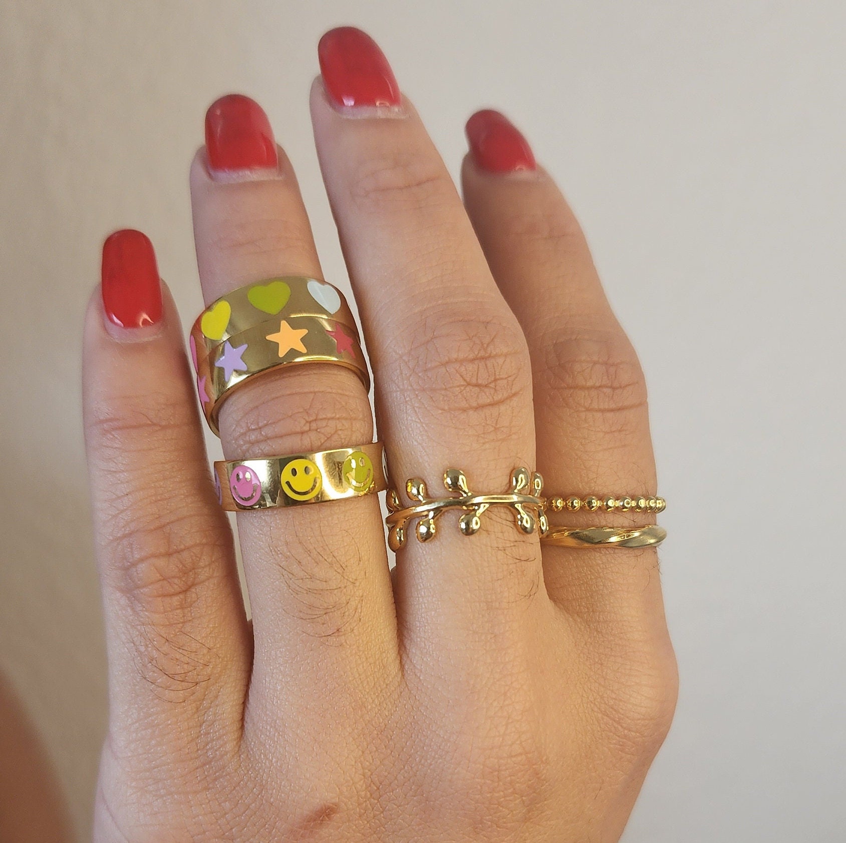 Dainty Ring - Tangled Ring - 18k Stainless Steel Ring - Adjustable Ring ...