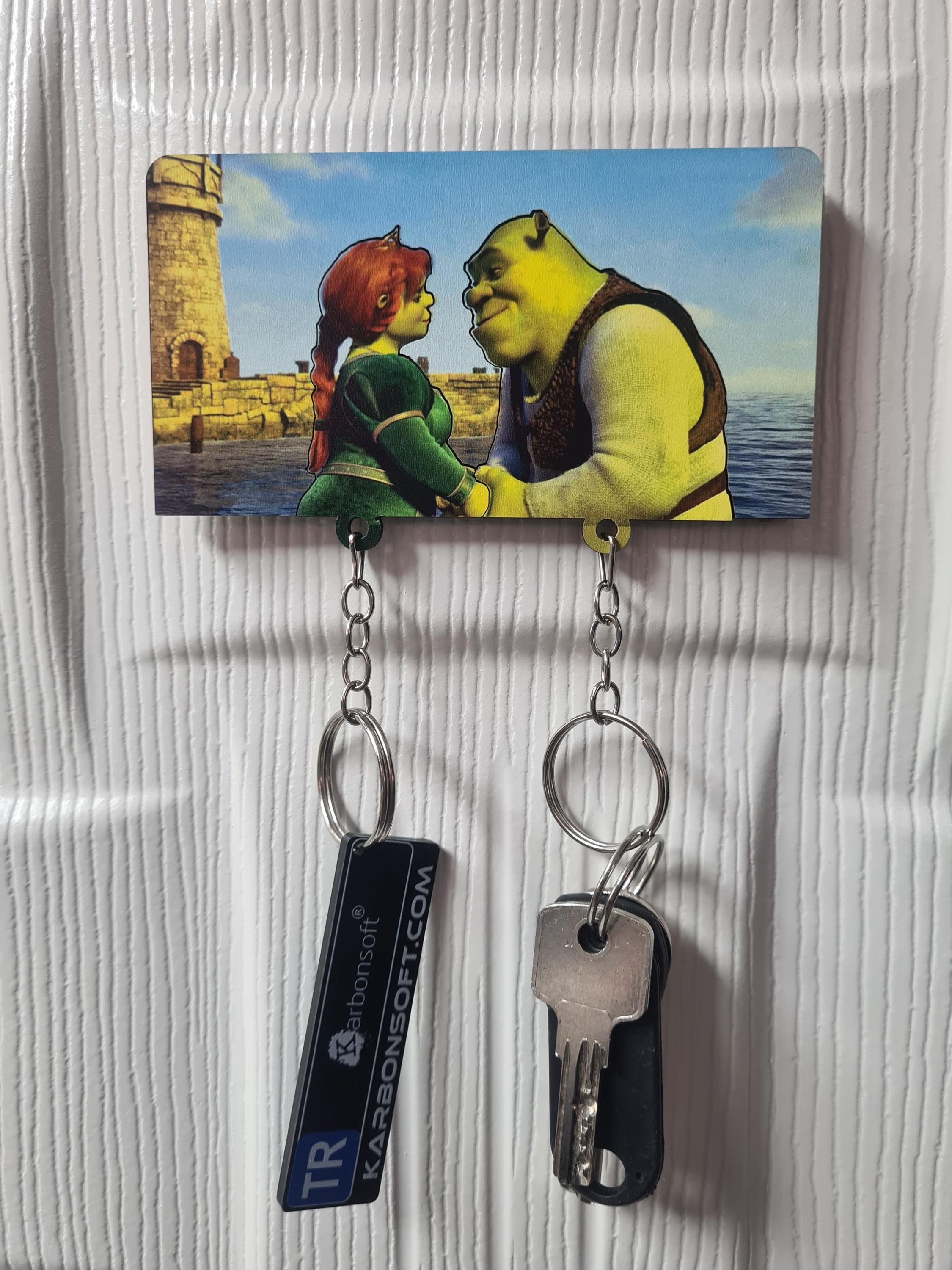 Shrek Ve Fiona Keychain and Hanger Custom Shrek Ve Fiona Family Key ...