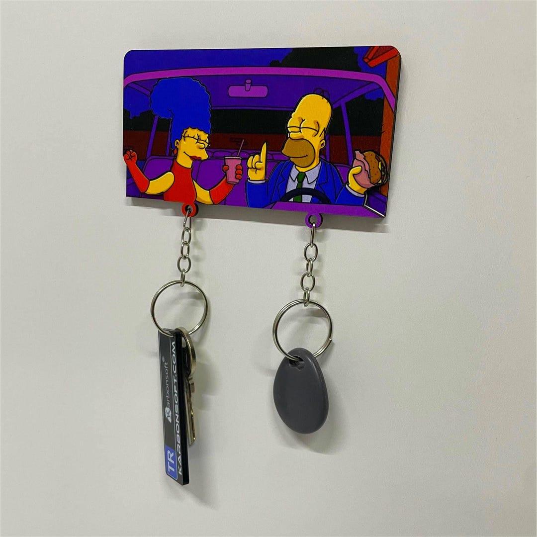 Simpsons Dancing Keychain and Hanger Custom Simpsons Family Key Hanger ...