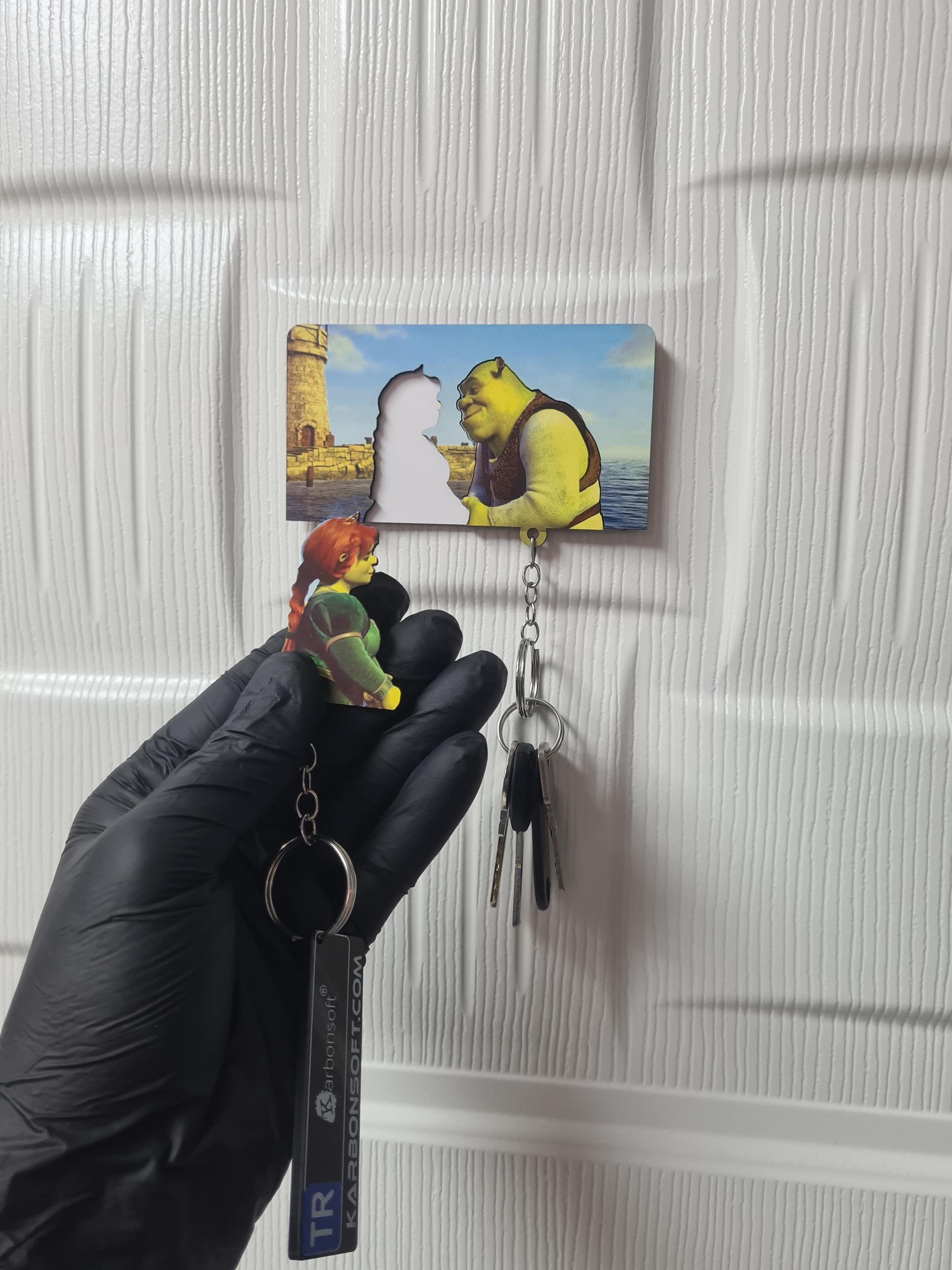 Shrek Ve Fiona Keychain and Hanger Custom Shrek Ve Fiona Family Key ...