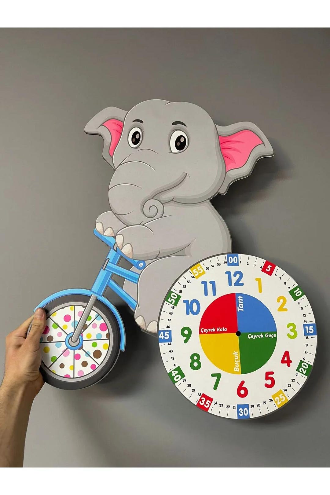 Cute Elephant Betty Rides a Bicycle Montessori Children's Room ...