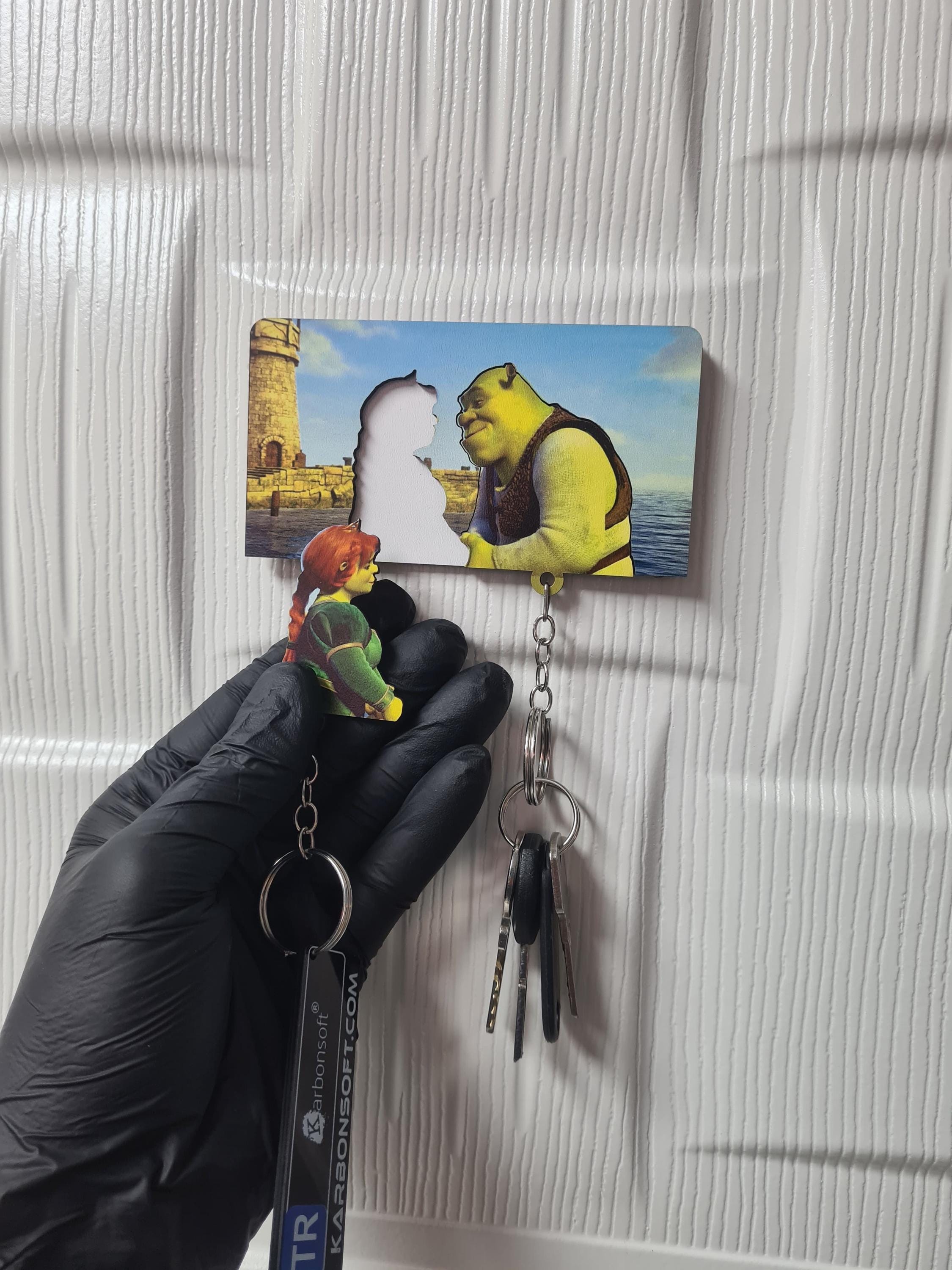 Shrek Ve Fiona Keychain and Hanger Custom Shrek Ve Fiona Family Key ...