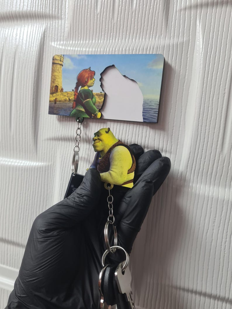 Shrek Ve Fiona Keychain and Hanger Custom Shrek Ve Fiona Family Key ...