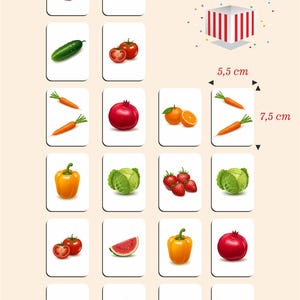 Wooden Educational Memory Matching Game – Cute Fruits Toy for Brain ...