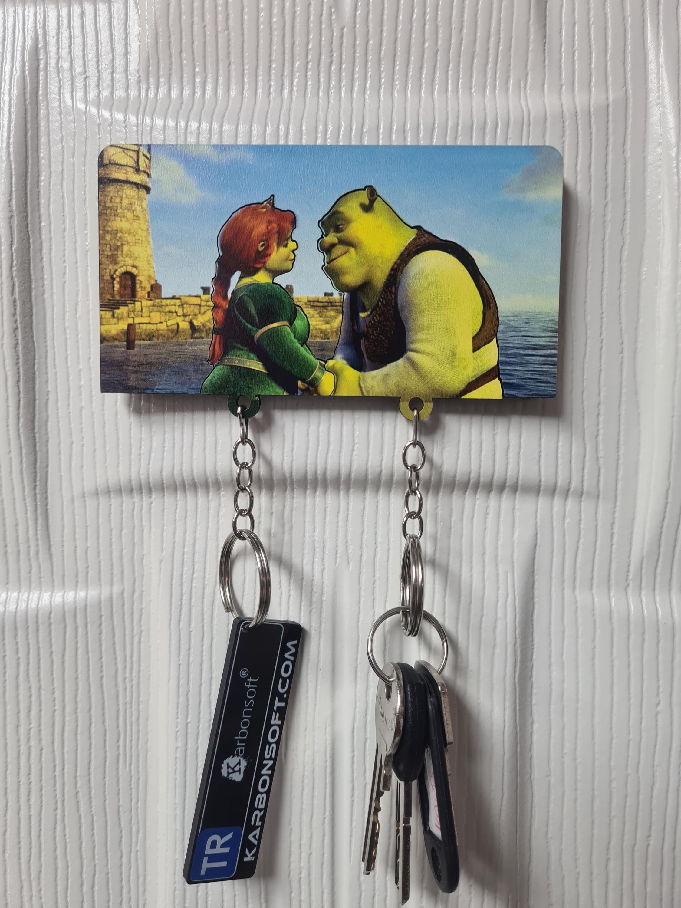 Shrek Ve Fiona Keychain and Hanger Custom Shrek Ve Fiona Family Key ...