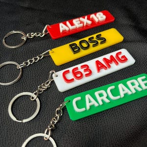 Custom Name Plate Keychain, Personalized Acrylic Keyring, Car Tag ...