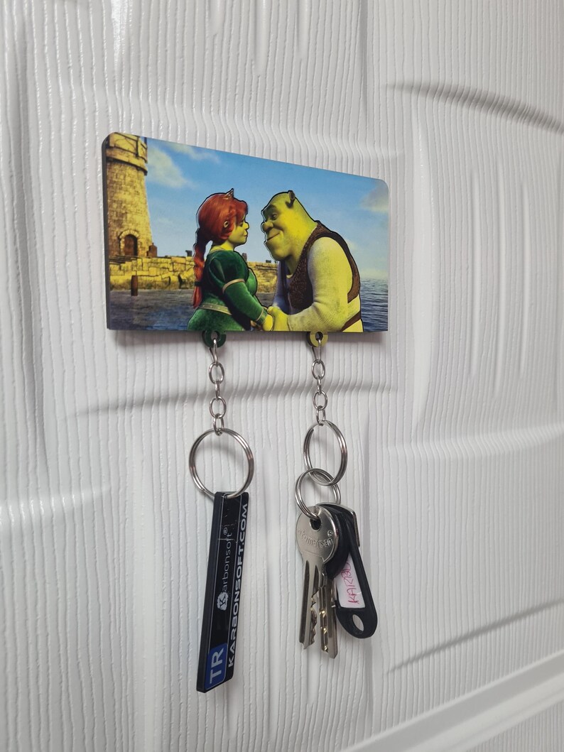 Shrek Ve Fiona Keychain and Hanger Custom Shrek Ve Fiona Family Key ...