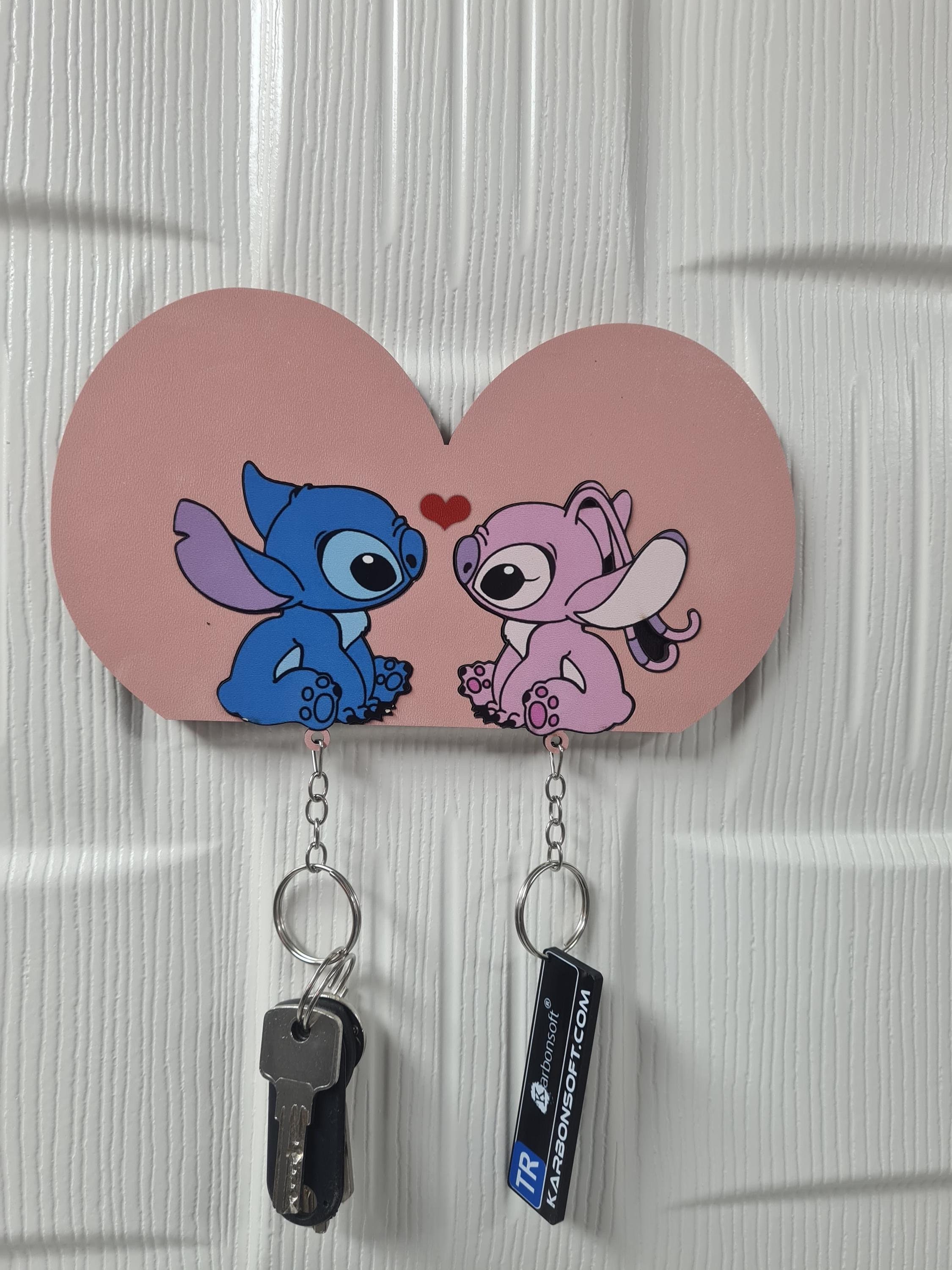 Stitch Keychain and Hanger Custom Stitch Family Key Hanger Key Rack ...