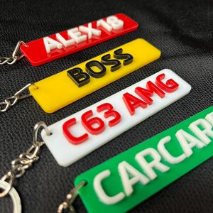 Custom Name Plate Keychain, Personalized Acrylic Keyring, Car Tag ...