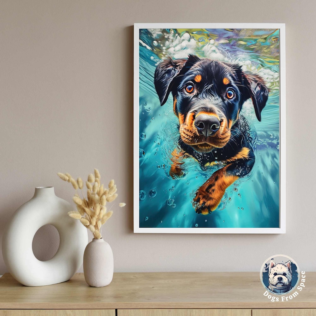 Rottweiler, Rotty Dog Poster, Dog Decor, Print, Rotti, Rottweiler Print ...