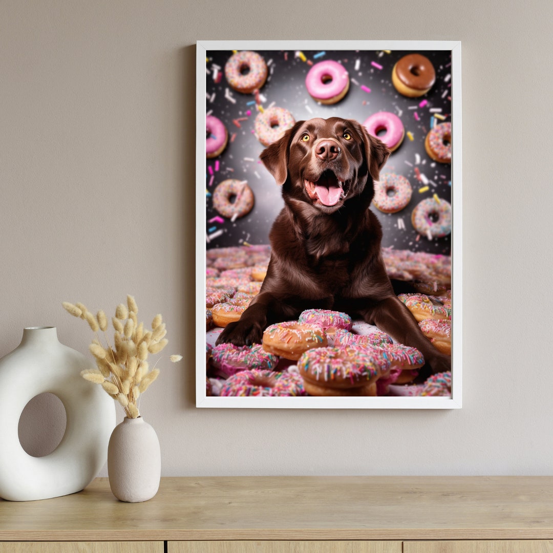 Labrador, Chocolate Labrador Decor, Print, Kids Decor, Ai Art, Brown ...