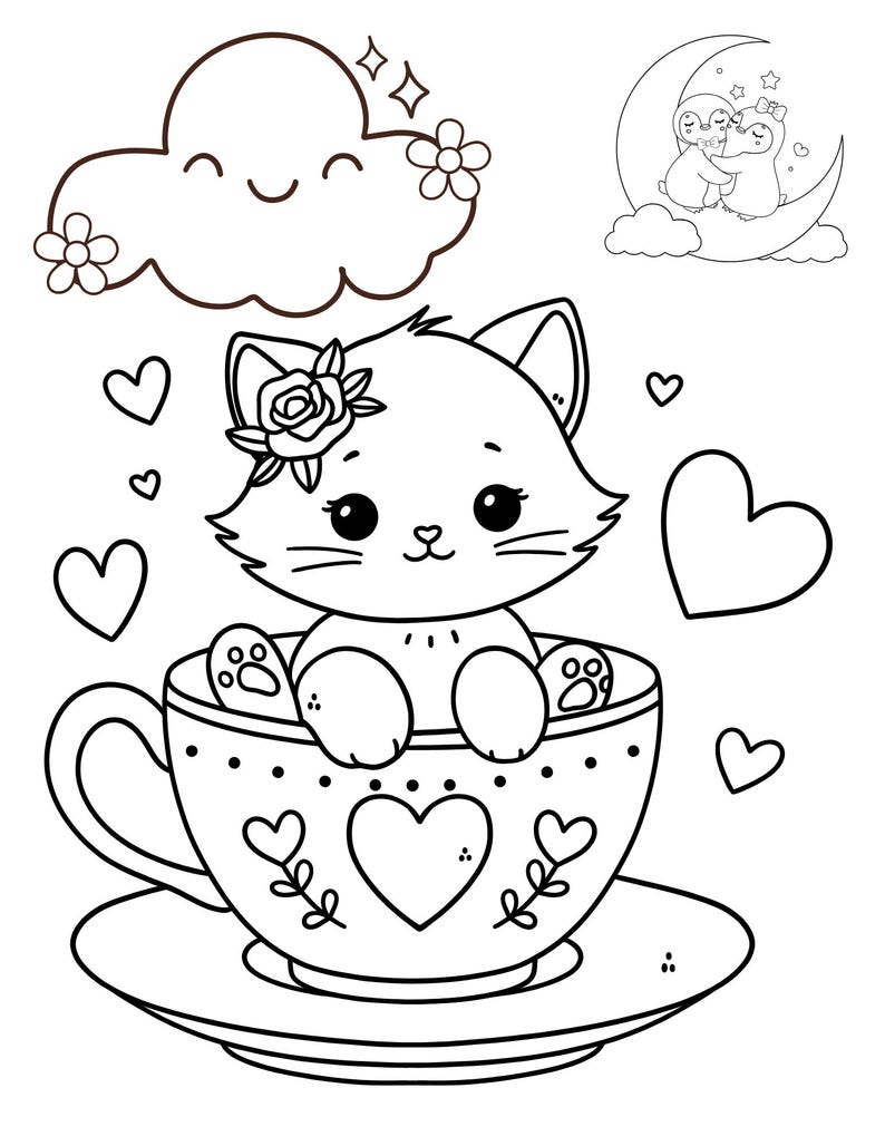 Cute Coloring Pages for Girls - Etsy
