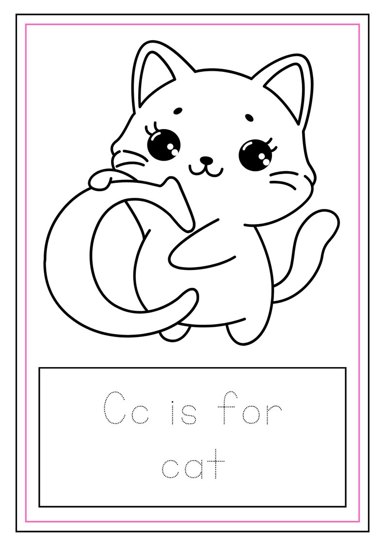 Animal Alphabet Coloring Pages - Etsy