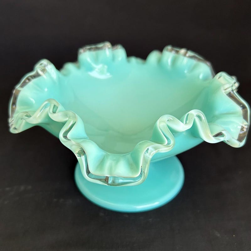 Turquoise Milk Glass - Etsy