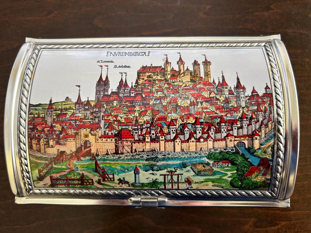 German Biscuit Tin Bright Colors Oblong Embossed. Nurnberg Lebkuchen - Etsy