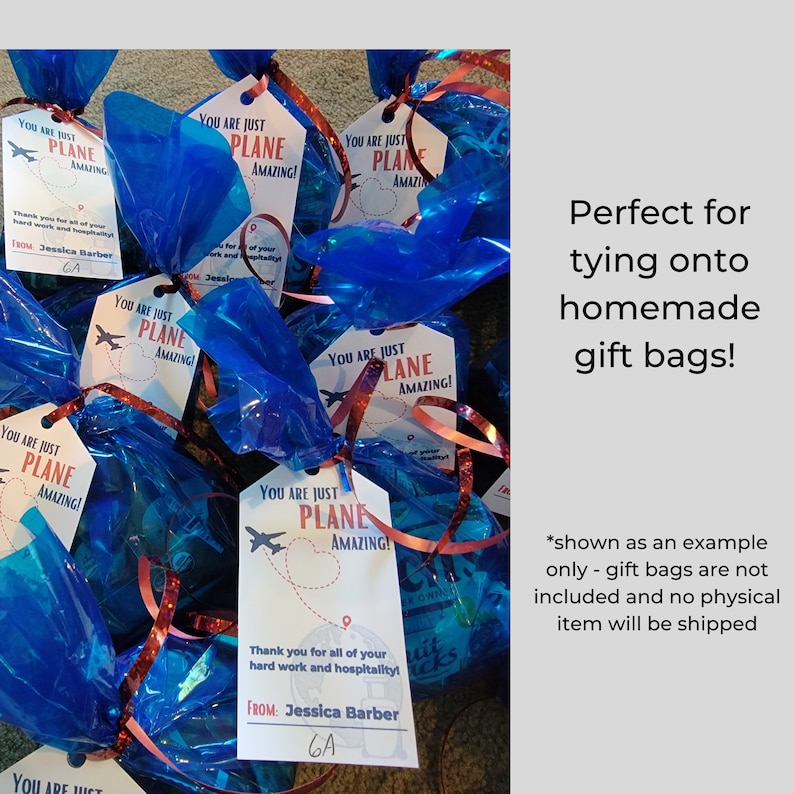 Flight Crew Gift Tags, Flight Attendant Thank You, Printable Thank You ...