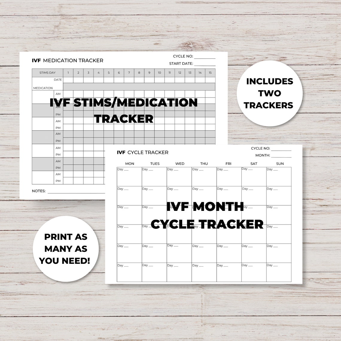 IVF Medication Tracker, Minimalist IVF Tracker, Printable Medication ...