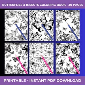 Butterfly Coloring Book, Butterfly Coloring Pages, Insect Coloring Book ...