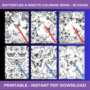 Butterfly Coloring Book, Butterfly Coloring Pages, Insect Coloring Book ...