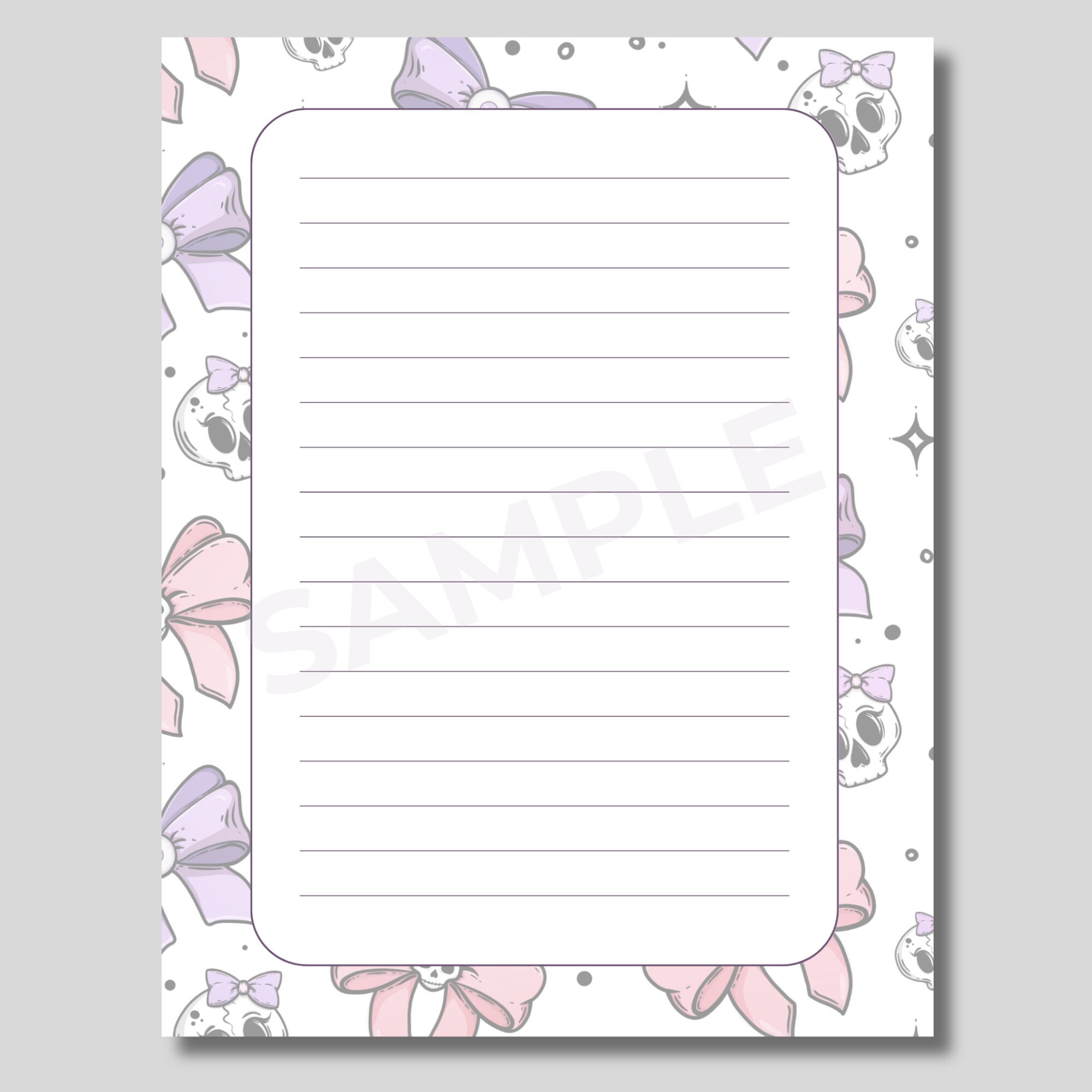 Pastel Goth Stationery, Cute Goth Stationery, Gothic Stationery, Print ...