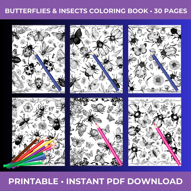 Butterfly Coloring Book, Butterfly Coloring Pages, Insect Coloring Book ...
