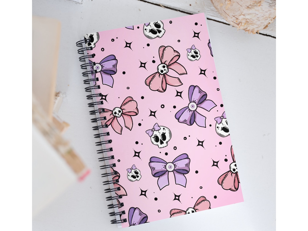 Pink Goth Notebook, Sweet Goth, Cute Journal, Goth Spiral Notebook ...